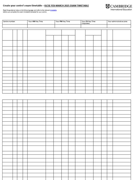 Exam Timetable Guide For Officers Pdf
