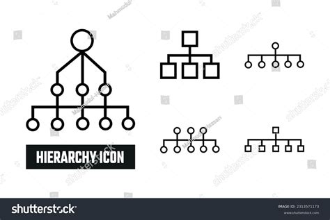 Hierarchy Lineal Icon Symbol Vector Black Stock Vector Royalty Free 2313571173 Shutterstock