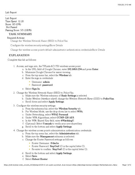 Test Out Lab Sim 9 2 6 7 20 23 3 15 AM Studocu