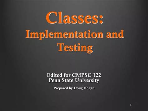 Ppt Classes Implementation And Testing Powerpoint Presentation Free