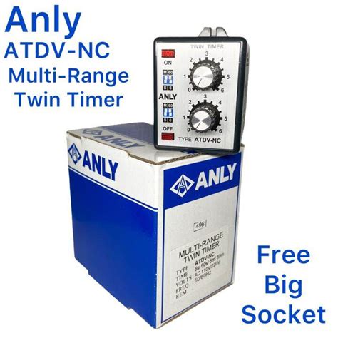Anly ATDV NC Multi Range Twin Timer With Free Socket Lazada PH