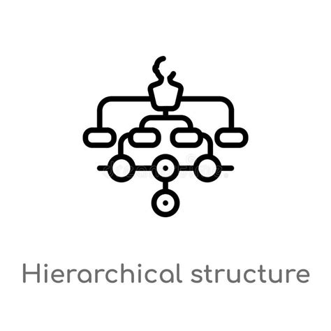 Outline Hierarchical Structure Vector Icon Isolated Black Simple Line Element Illustration From