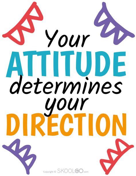 Your Attitude Determines Your Direction Free Classroom Poster