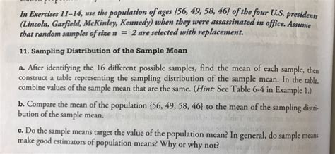 Solved Sampling Distribution Of The Sample Mean A After