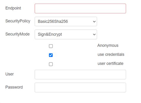 Unable To Use Use Credentials And User Certificate Option Together For Opcua Client · Issue