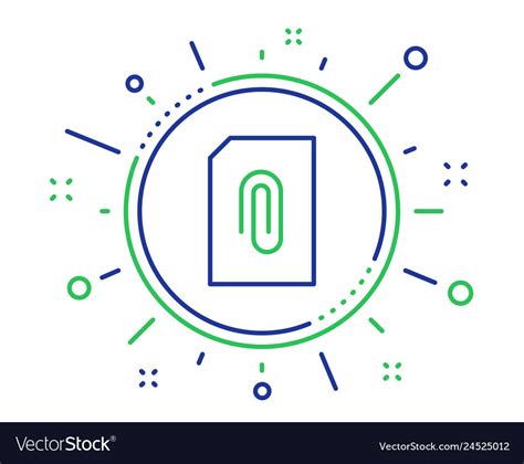 Attach Document Line Icon File Sign Royalty Free Vector