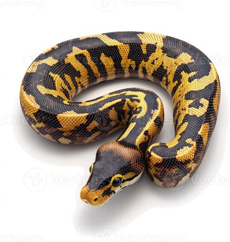 A Curled Ball Python Displays Striking Patterns 60581730 Png