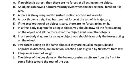 Solved A If An Object Is At Rest Then There Are No Forces