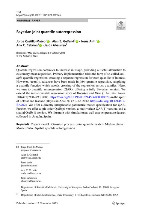 Pdf Bayesian Joint Quantile Autoregression
