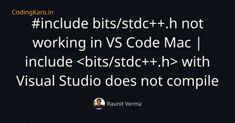Include Bitsstdch Not Working In Vs Code Mac Include With Visual