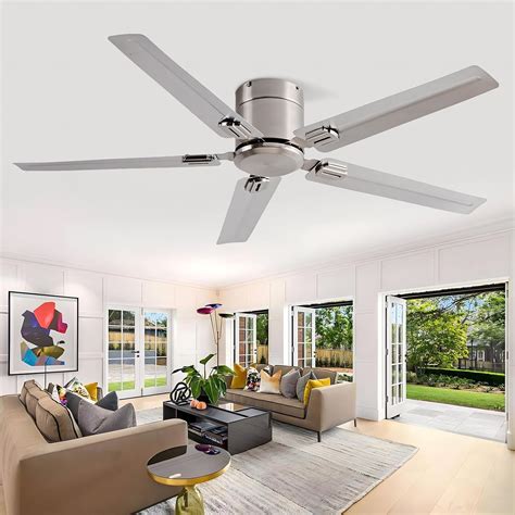 Dpdpop 52inch Stainless Steel Ceiling Fans 5 Blades