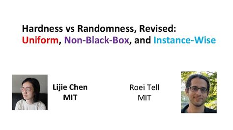 Hardness Vs Randomness Revised Uniform Nonblackbox And Instancewise