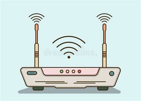 Wireless Wifi Router And Internet Access Point Flat Illustration Stock