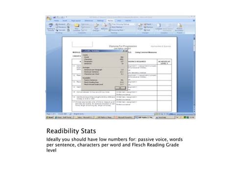 Using Words Readability Statistics Key
