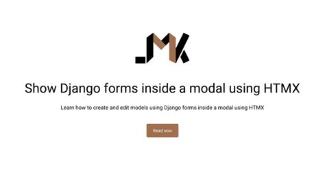 Josh Karamuth On Linkedin Show Django Forms Inside A Modal Using Htmx