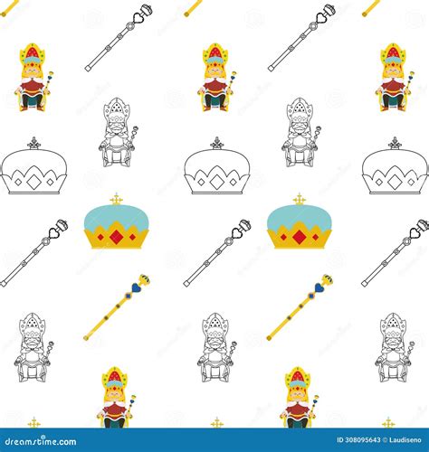 Royalty Icons Pattern Background Vector Stock Illustration Illustration Of Dress Isolated