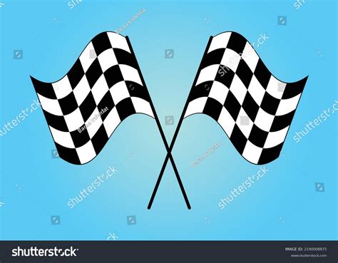 Checkered Flag Black White Vector Illustration Stock Vector Royalty