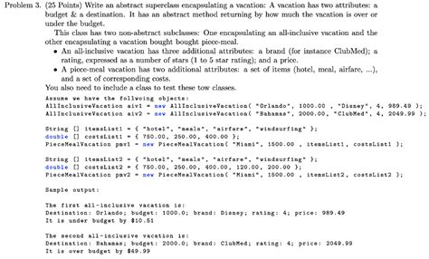 Solved Problem 3 25 Points Write An Abstract Superclass