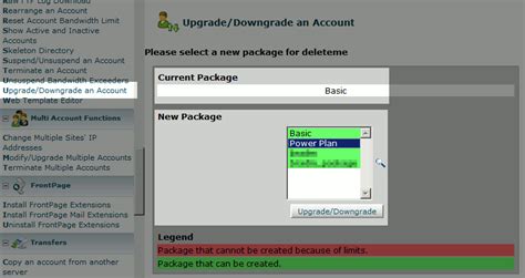 How To Upgrade Downgrade A CPanel Account Using WHM InMotion Hosting