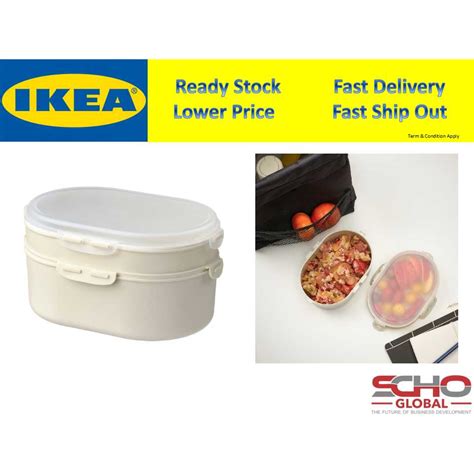 Ikea Utbjuda Stackable Lunch Box For Dry Food Light Grey Beige