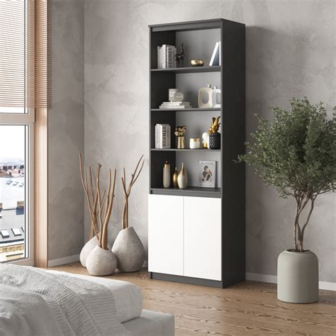 Стелаж полиця для книг шафа на 2 двері з фасадами без ручок R 29 продажа цена в Белой Церкви