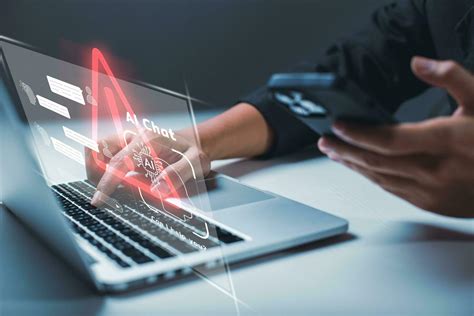 Business Man Using Digital Chatbot Artificial Intelligence A With Hacking And Warning Alert