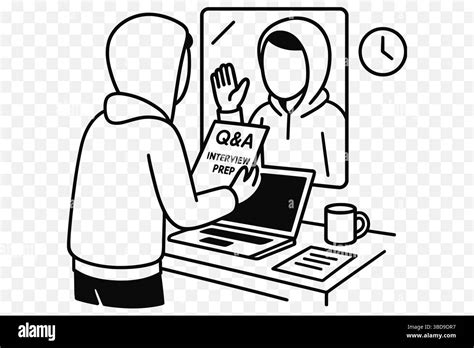Mock Interview Practice Illustration Minimalist Self Prep Vector