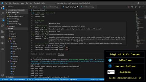 Sky Dodge Pygame Python Youtube