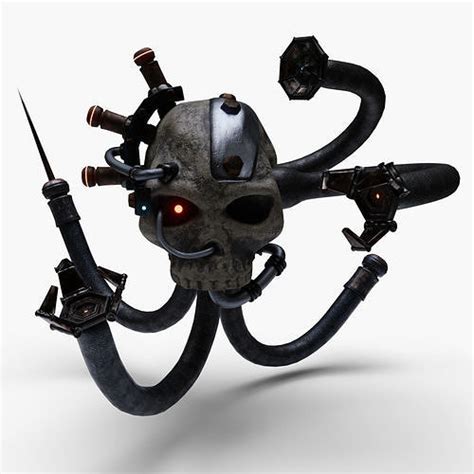 3d Model Servo Skull Vr Ar Low Poly Cgtrader