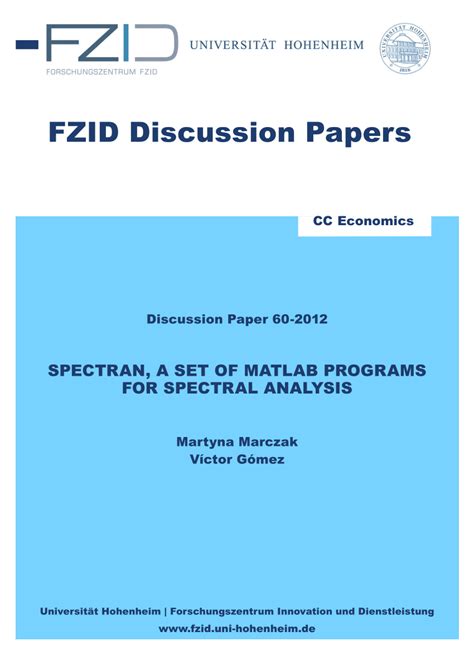 Pdf Spectran A Set Of Matlab Programs For Spectral Analysis