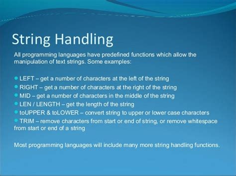 String Handling
