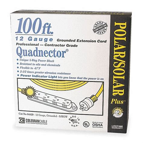 Quad Connector Extension Cord 15 Grainger