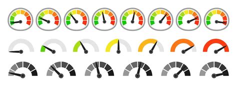 Premium Vector Set Of Gauge Measuring Indicator Icons Speedometer Measure Indicator Gauge
