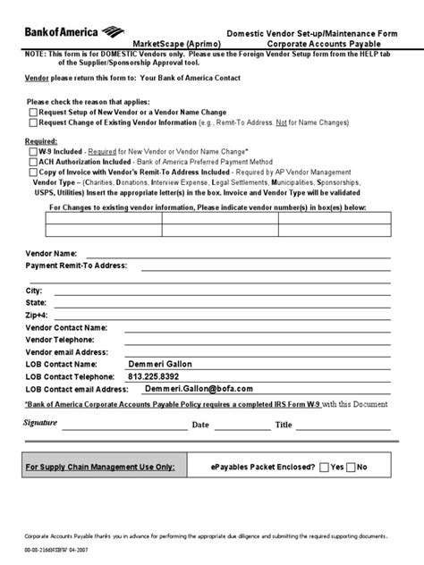 Ap Vendor Form Pdf