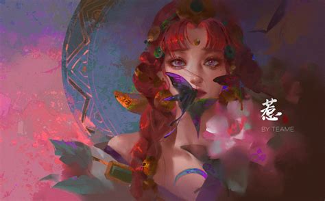 배경 화면 속눈썹 담홍색 미술 Cg Artwork Flash Photography 식물 흑발 마젠타 가상의 인물 공간 그림 삽화 Visual