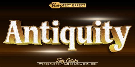 고대 터 편집 가능한 텍스트 효과 템플릿 프리미엄 벡터