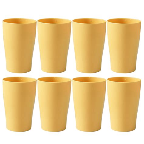 Moqin Wheat Straw Cups Set Set Of 8 Plastic Drinking Cups Stackable