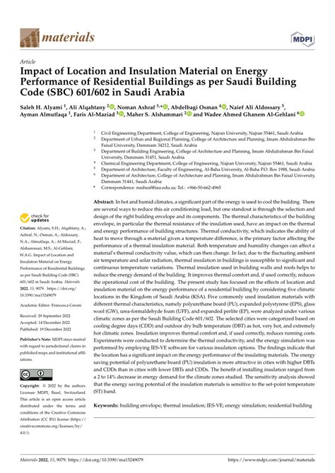 Pdf Impact Of Location And Insulation Material On Energy Performance Of Residential Buildings