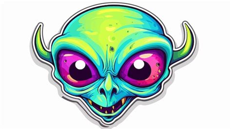 Weird Cartoon Alien Sticker Stock Illustration Premium Ai Generated