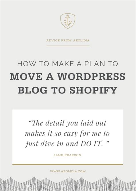 Should I Move My Huge Blog From Wordpress To Shopify Aeolidia