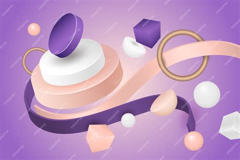 그라데이션 3d 기하학적 배경 무료 벡터