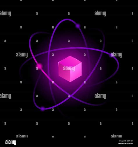 Isometric Cube In Atom Isolated Decorative Element Vector Illustration Stock Vector Image