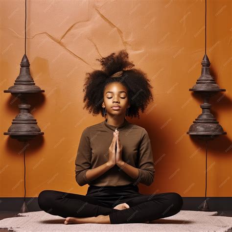 Premium Ai Image Photo Of A Black Girl Doing Yoga And Meditation In