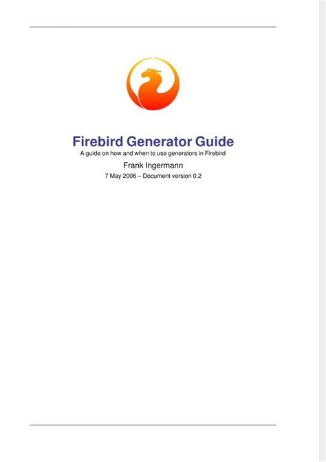 Pdf Firebird Generator Guide Dokumentips