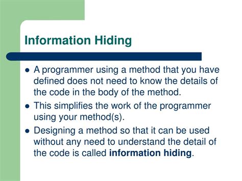 Ppt Information Hiding And Encapsulation Powerpoint Presentation Free Download Id795215