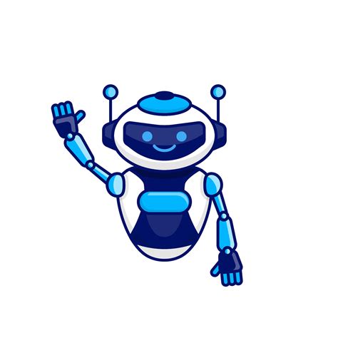 Robot Character Say Hi Hello Vector Illustration Cute Robot Cartoon Illustration Design