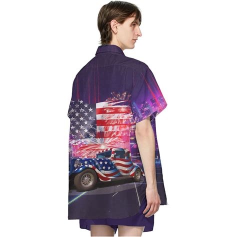 American Flag Hot Rod Hawaii Shirt Gear Fandom