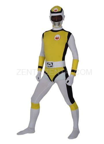 Yellow Lycra Spandex Mens Morph Zentai Suit