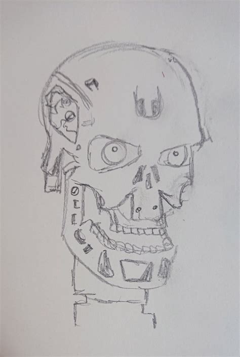 Terminator Head Drawing
