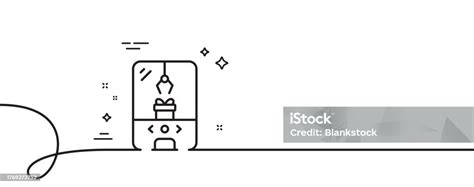 크레인 발톱 기계 라인 아이콘입니다 놀이 공원 표지판입니다 말림이 있는 연속선 벡터 갈고리 발톱에 대한 스톡 벡터 아트 및 기타 이미지 갈고리 발톱 기계류